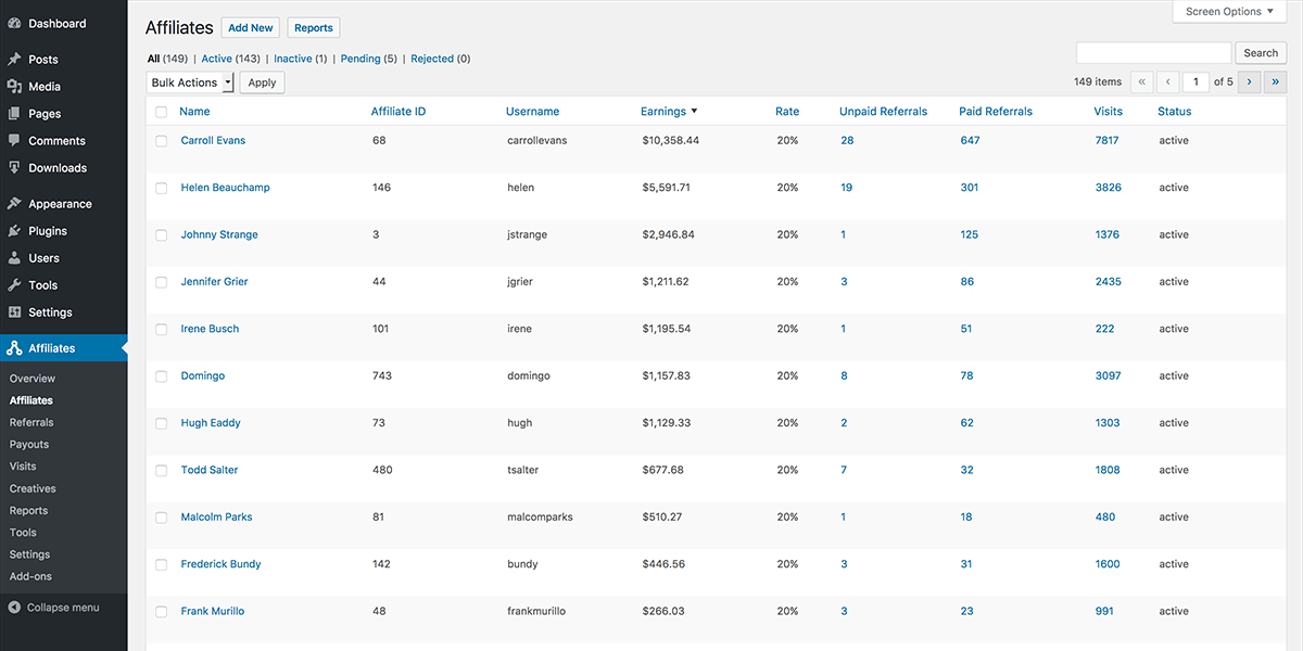 AffiliateWP + Addons - Pluginthemebr - Wordpress plugins e temas