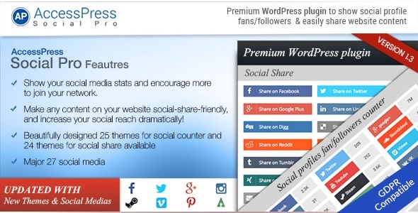 AccessPress Social Pro - Pluginthemebr - Wordpress plugins e temas