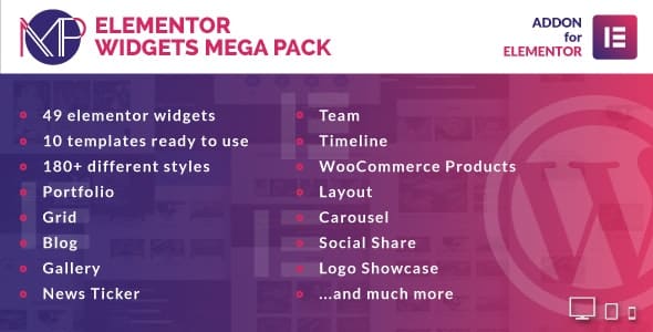 Mega Pack Elementor Widgets - Complementos para o Plugin WordPress do Construtor de Páginas ...