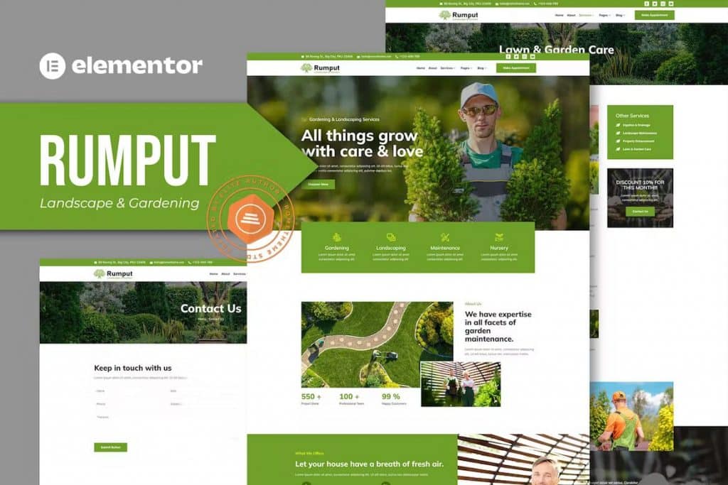 Rumput - Template Kit Elementor para serviços de paisagismo e ...