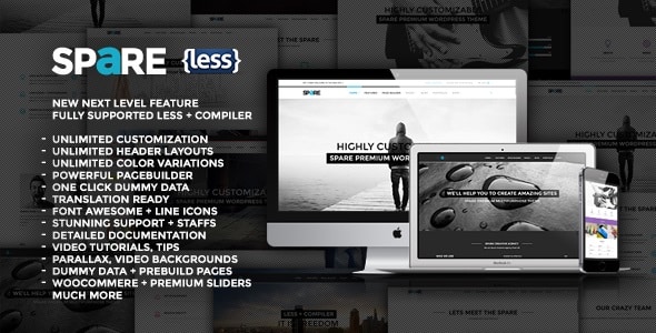 Spare - Ultimate MultiPurpose MENOS Tema - Pluginthemebr - Wordpress plugins e temas