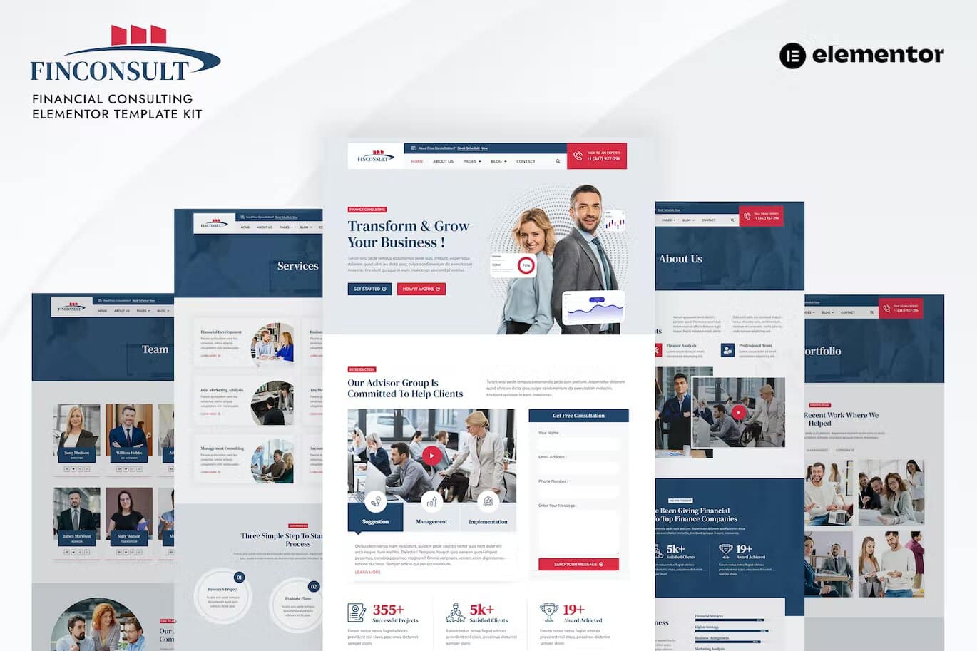 Finconsult - Template Kit Elementor de Consultoria Financeira - Pluginthemebr - Wordpress ...