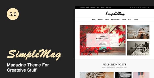 SimpleMag - Tema de revista para coisas criativas - Pluginthemebr - Wordpress plugins e temas
