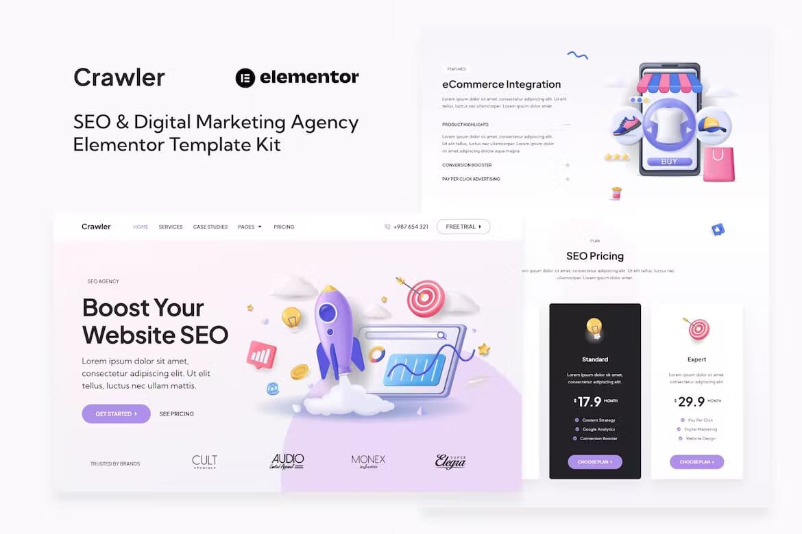 Crawler - Template Kit Elementor para agência de SEO e marketing digital - Pluginthemebr ...