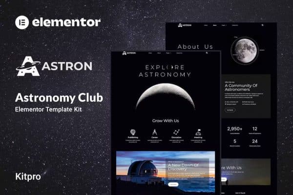 Astron - Kit de modelo de elemento de astronomia - Pluginthemebr - Wordpress plugins e temas