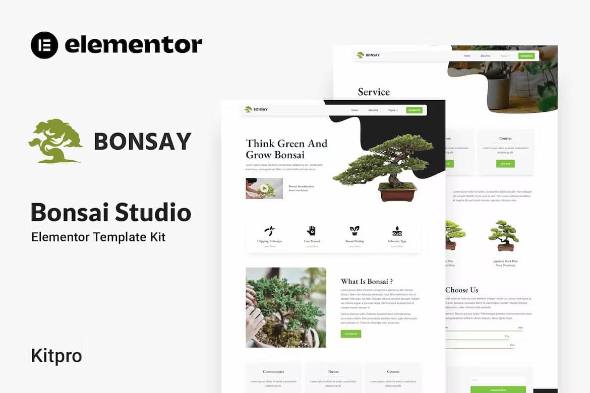 Bonsai - Bonsai Studio Elementor Template Kit - Pluginthemebr - Wordpress plugins e temas