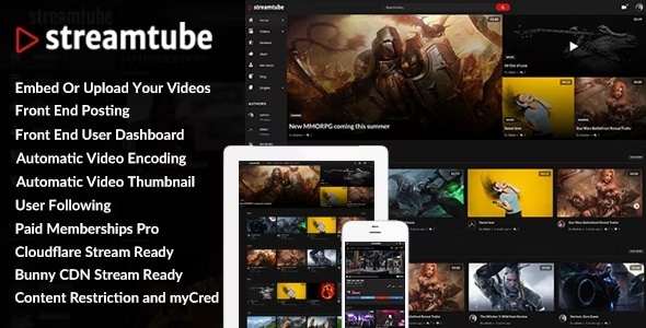 StreamTube - Tema WordPress de streaming de vídeo - Pluginthemebr ...