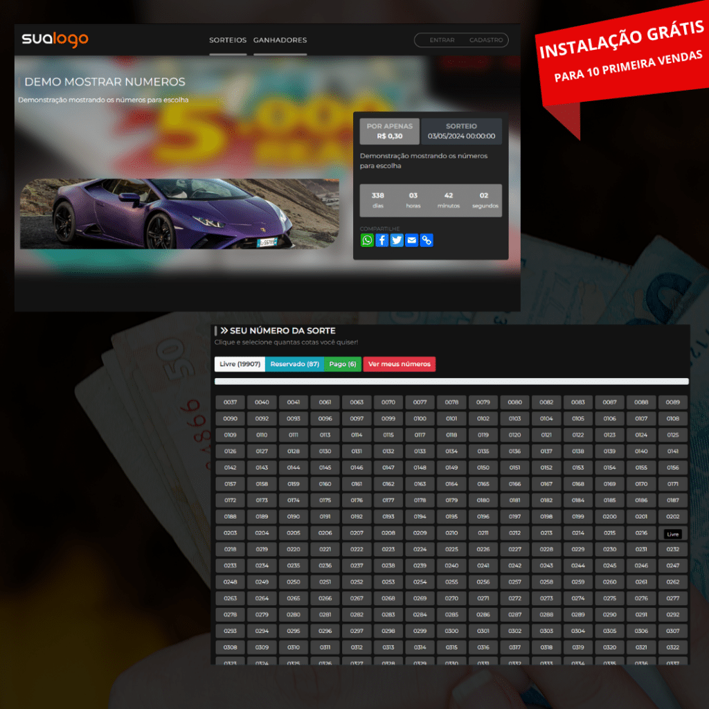 Sistema de Rifa 4.0 Automatico - Plataforma de Rifas Online 4.0 - Pluginthemebr - Wordpress ...