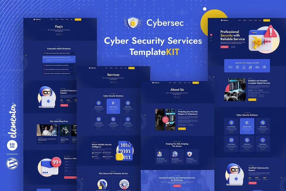 Cybersec - Security Services Elementor Template Kit - Pluginthemebr ...