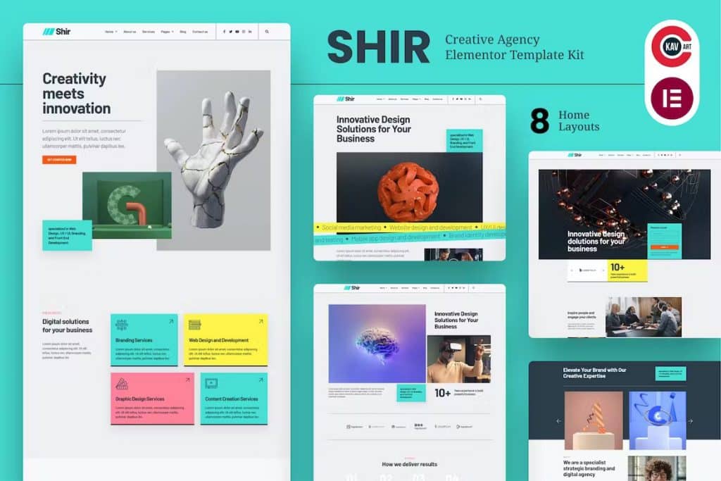 Shir - Template Kit Elementor para Agência criativas e Portfólio ...