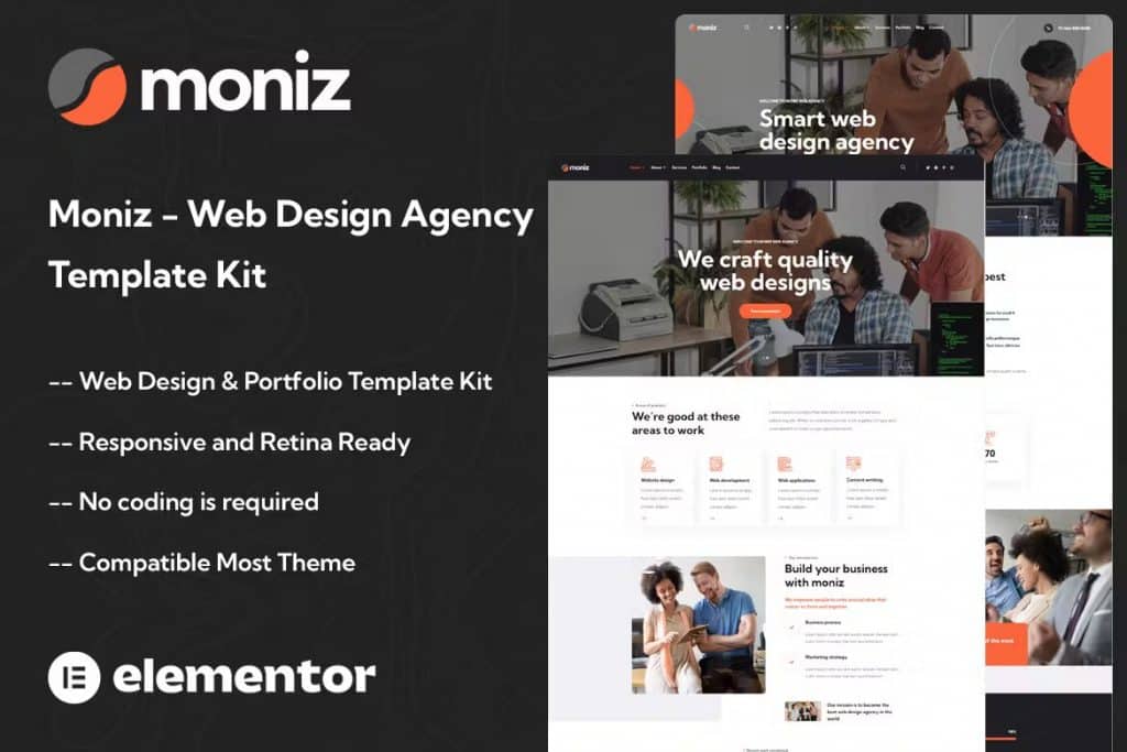 Moniz - Kit de Modelo Elementor para Agência de Web Design - Pluginthemebr - Wordpress plugins e ...