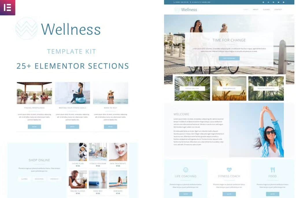 Wellness - Elementor Modelo Kit - Pluginthemebr - Wordpress plugins e temas