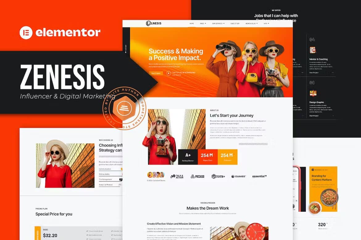 Zenesis - Template Kit Elementor para influenciadores e marketing digital - Pluginthemebr ...