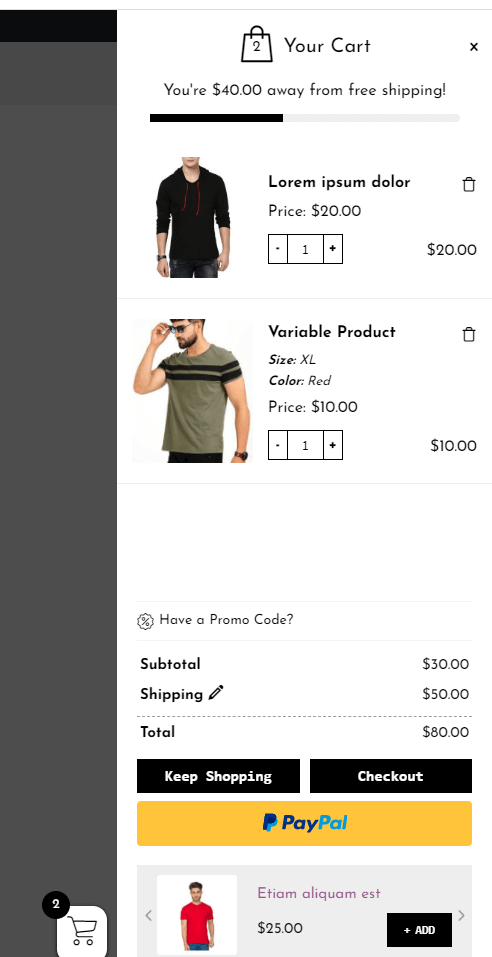 XootiX | Woocommerce Side Cart Premium - Pluginthemebr - Wordpress plugins e temas