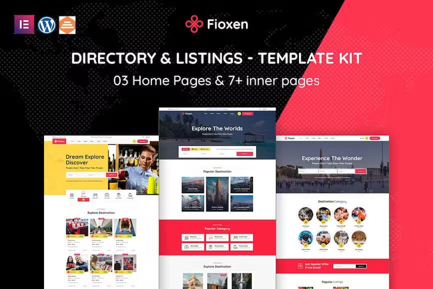 Fioxen - Template Kit Elementor para Diretório de viagens e anúncios - Pluginthemebr - Wordpress ...