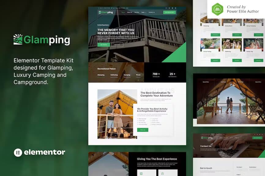 Glamping - Template Kit Elementor de acampamento e acampamento de luxo - Pluginthemebr ...