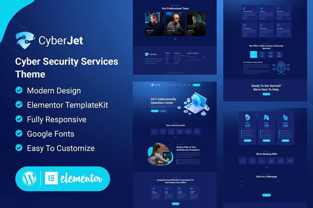 CyberJet - Template Kit Elementor de Segurança da Web - Pluginthemebr ...