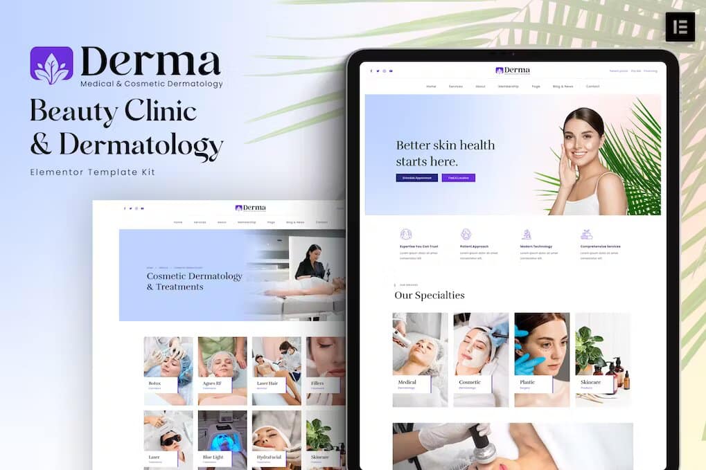 Derma - Kit de Templates Elementor para Clínica de Beleza e ...