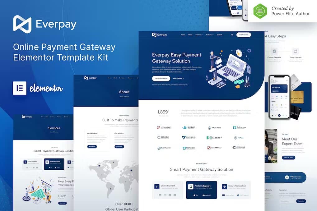 Everpay — Kit de modelo de gateway de pagamento online e Fintech Elementor - Pluginthemebr ...