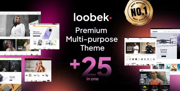 Loobek - Tema WooCommerce multifuncional Elementor - Pluginthemebr - Wordpress plugins e temas