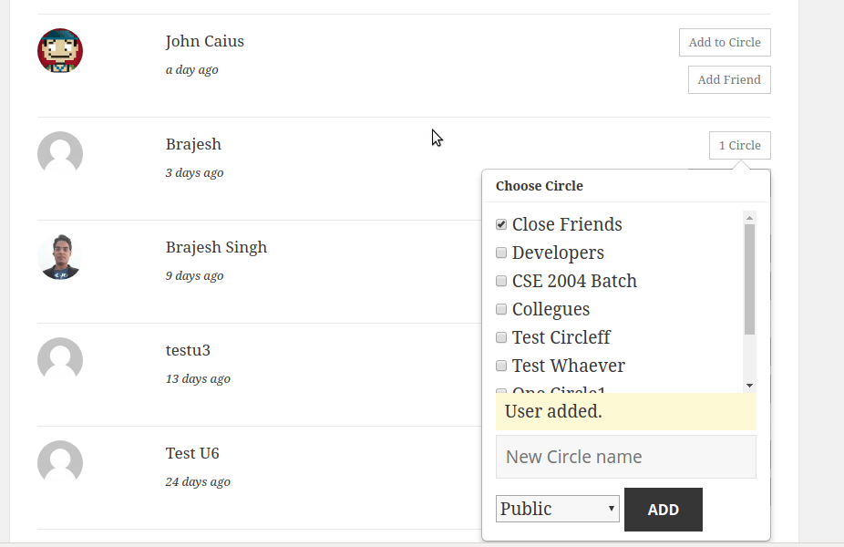 BuddyDev | BuddyPress User Circles - Pluginthemebr - Wordpress plugins e temas