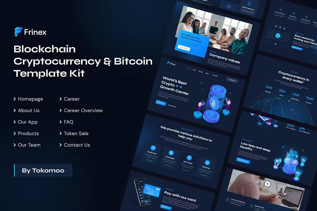 Frinex | Template Kit de criptomoeda e Bitcoin Elementor Blockchain - Pluginthemebr - Wordpress ...