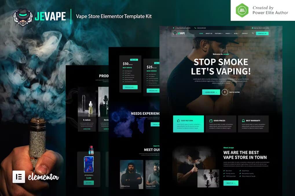 Jevape - Template Kit Elementor da Vape Store - Pluginthemebr ...