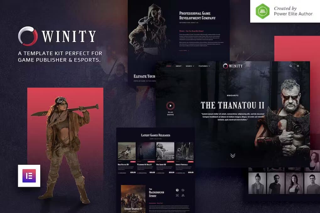 Winity — Kit de modelos Elementor para editores de jogos e eSports ...