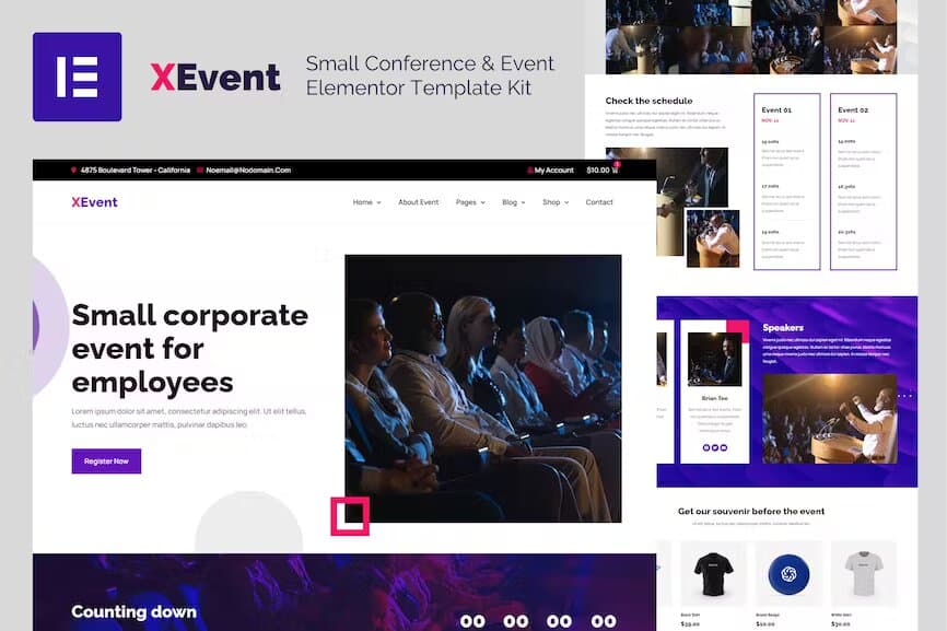xEvent - Template Kit Elementor para pequenas conferências e eventos - Pluginthemebr - Wordpress ...