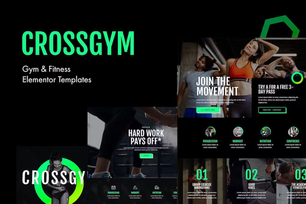CrossGym - Template Kit Elementor de Ginásio e Fitness - Pluginthemebr - Wordpress plugins e temas