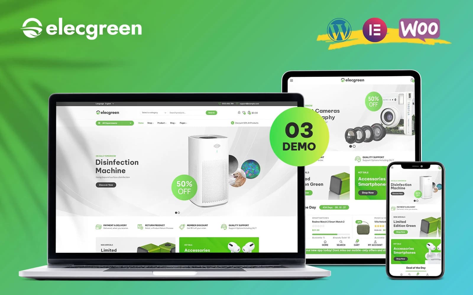 Elecgreen - Electronic Multipurpose WooCommerce Theme - Pluginthemebr - Wordpress plugins e temas