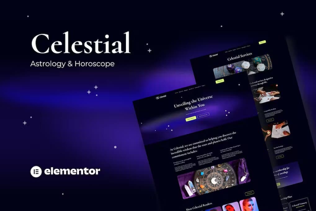 Celestial - Kit de modelos Elementor para astrologia e horóscopo - Pluginthemebr - Wordpress ...