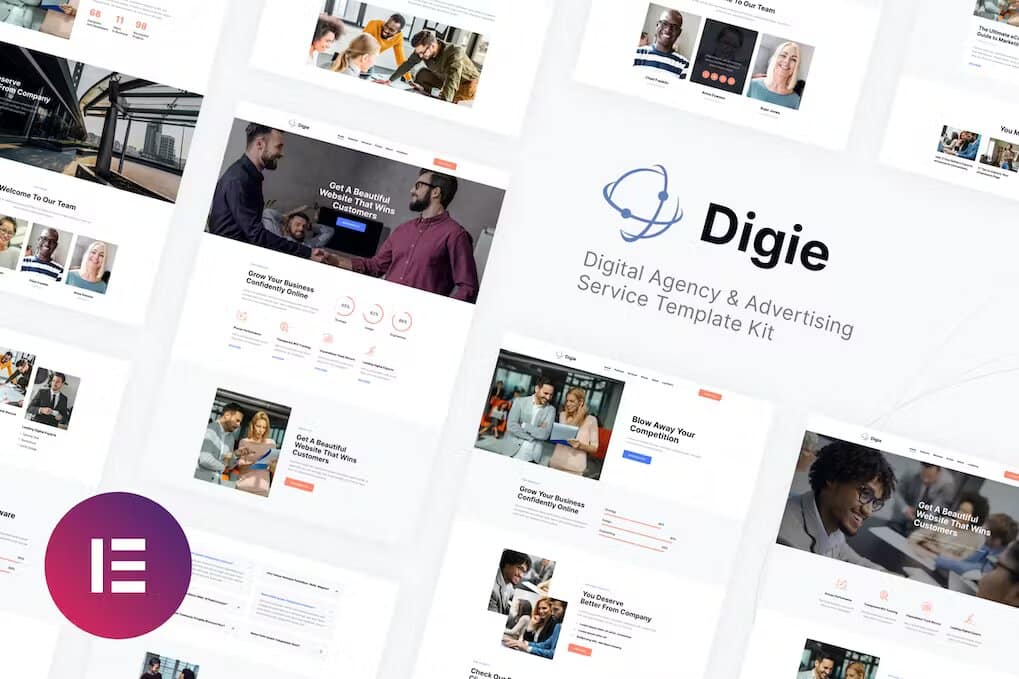 Digie | Kit de modelos Elementor para agências digitais e serviços de ...