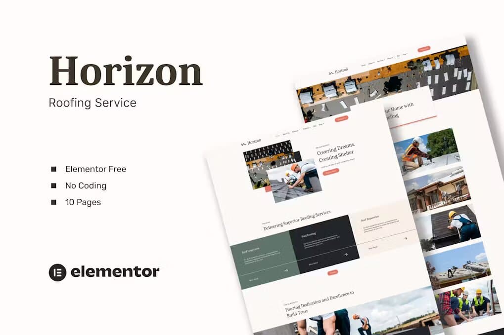 Kits de Templates Horizon - Roofing Service Elementor - Pluginthemebr ...