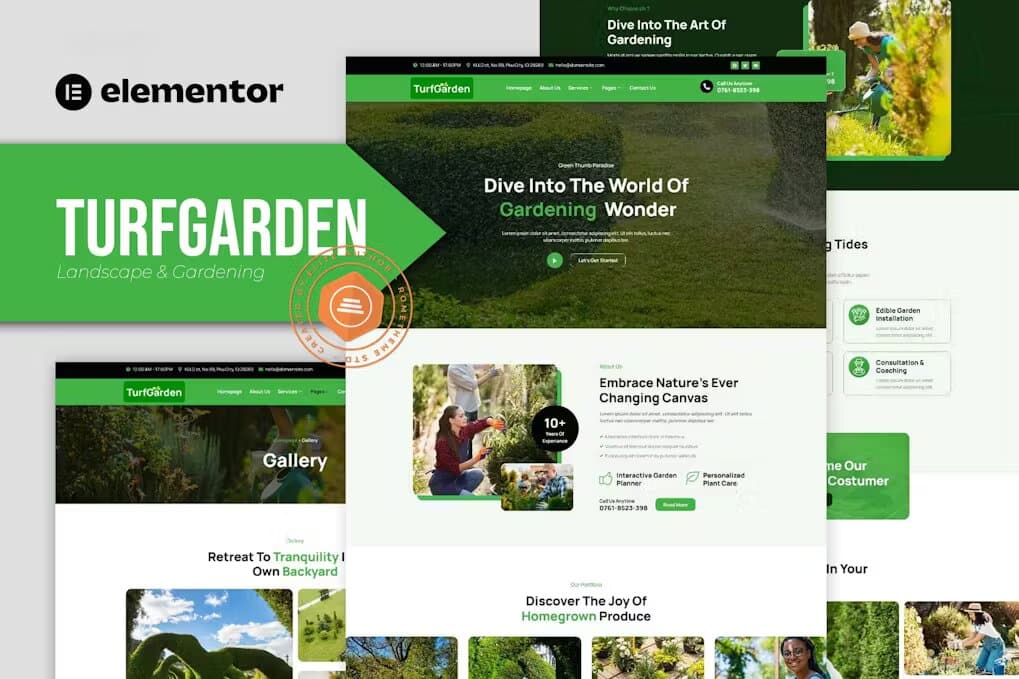 Turfgarden - Kit de Templates Elementor de Paisagismo e Jardinagem ...