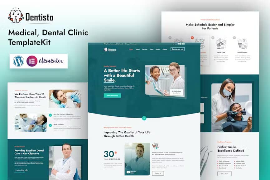 Dentisto | Template Kit para dentista e elementor médico ...