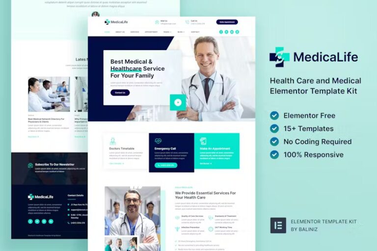 MedicaLife - Template Kit de cuidados de saúde e elementos médicos - Pluginthemebr - Wordpress ...