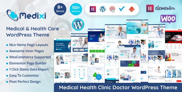 Medixi - Tema WordPress de Médicos e Cuidados Médicos - Pluginthemebr - Wordpress plugins e temas