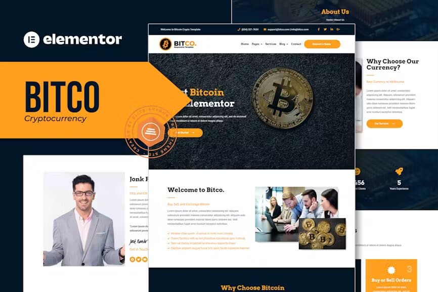 Bitco - Template Kit Elementor de Bitcoin e Criptomoeda - Pluginthemebr ...