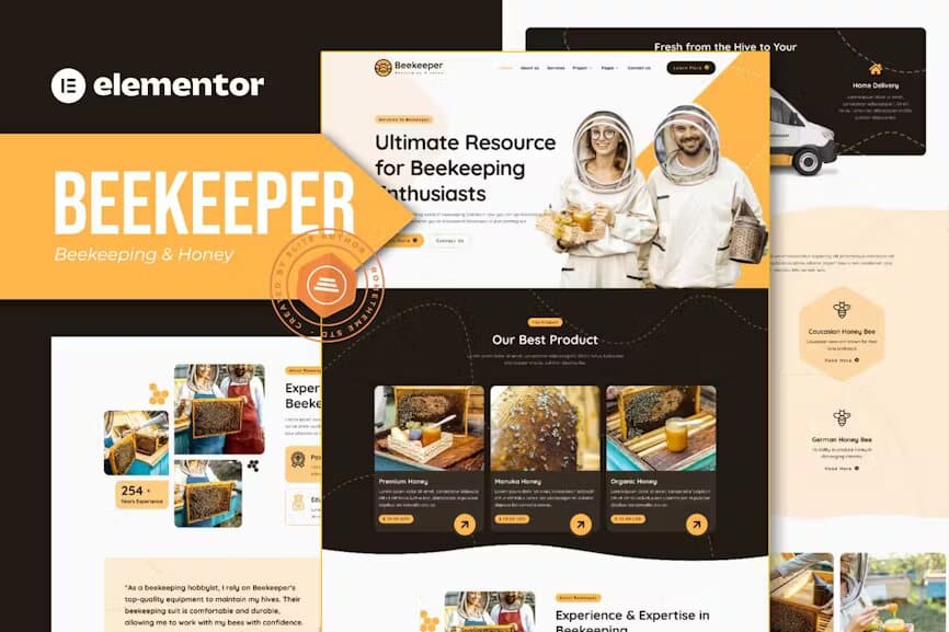 Beekeeper - Kit de modelos para apicultura e mel Elementor ...