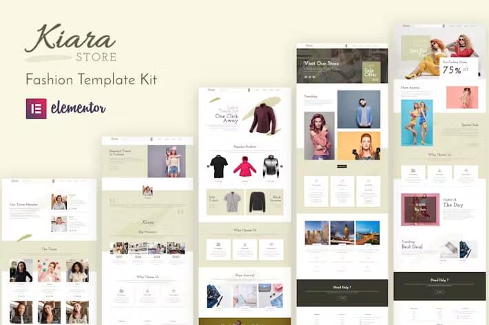 Kiara - Kit de modelos Fashion Elementor - Pluginthemebr - Wordpress plugins e temas