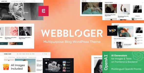Webbloger - Tema WordPress para blog multiuso - Pluginthemebr - Wordpress plugins e temas