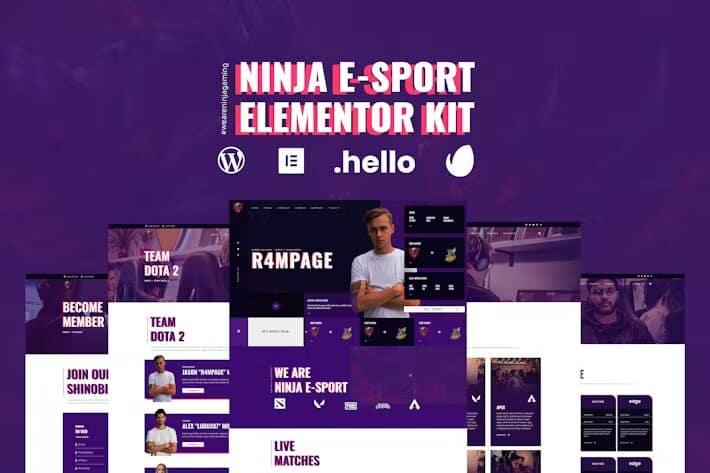 Ninja - Template Kit Elementor para esportes e jogos - Pluginthemebr ...