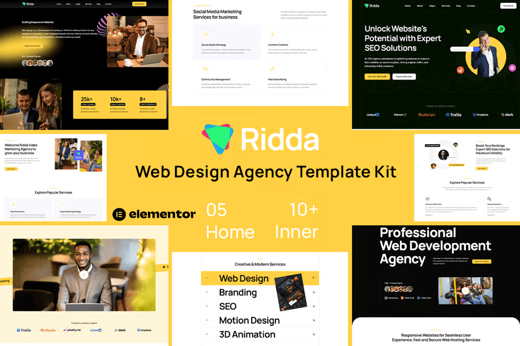 Ridda - Kit de Modelos para Agência de Web Design - Pluginthemebr ...